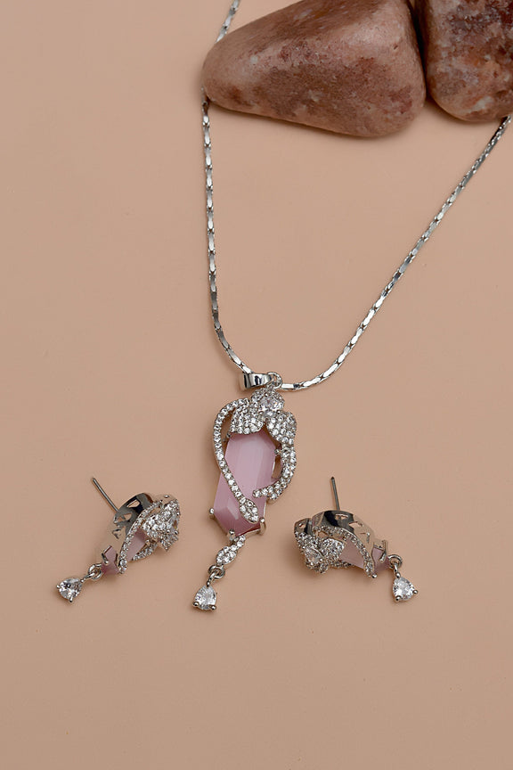 Party Wear Pink Locket Set – Anzay Jewellery